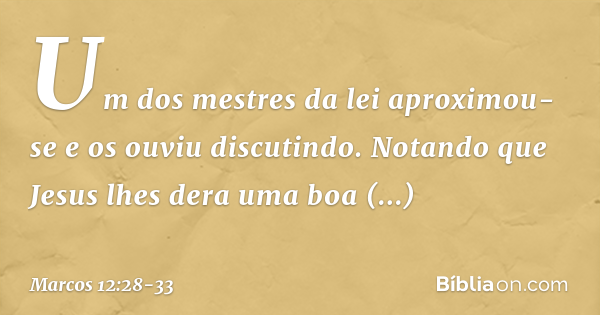 Marcos 12:28-33 - Bíblia