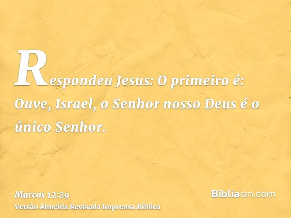 Marcos 12:29 - Bíblia