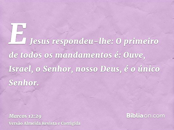 Marcos 12:29 - Bíblia