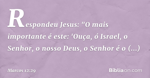 Marcos 12:29 - Bíblia