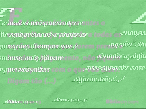 Marcos 13:10-13 - Bíblia