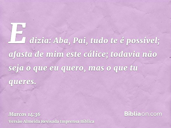 Marcos 14:36 - Bíblia