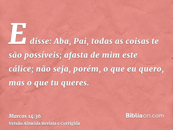 Marcos 14:36 - Bíblia