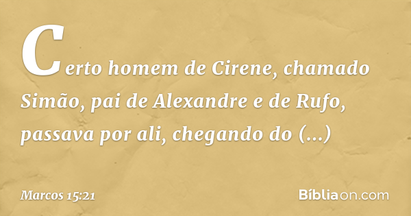 Marcos 15:21 - Bíblia