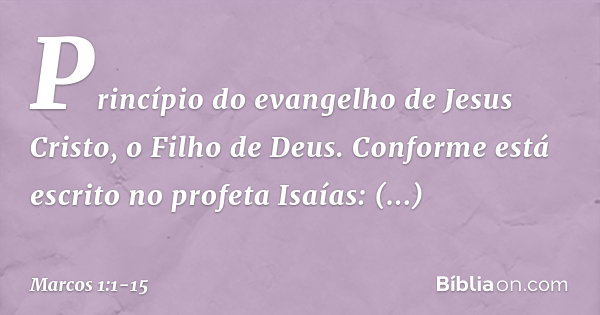 Marcos 1:1-15 - Bíblia