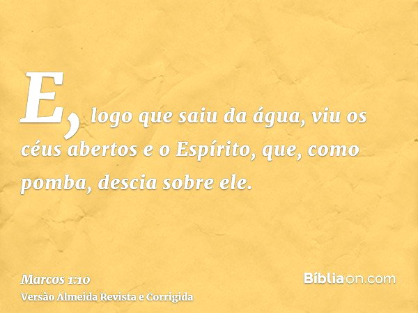 Marcos 1:10 - Bíblia