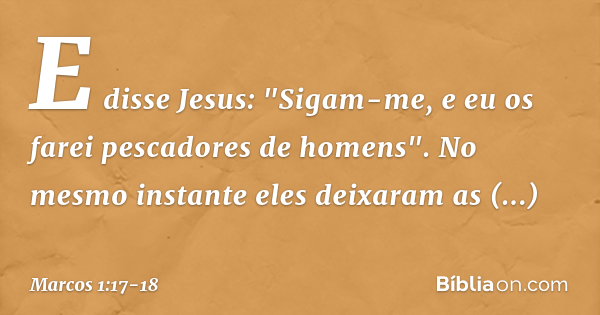 Marcos 1:17-18 - Bíblia