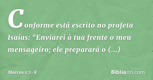 Marcos 1:2-8 - Bíblia