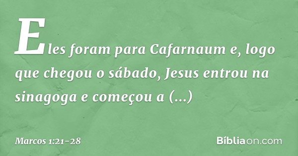 Marcos 1:21-28 - Bíblia