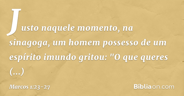 Marcos 1:23-27 - Bíblia