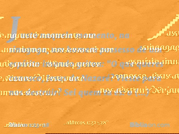 Marcos 1:23-28 - Bíblia
