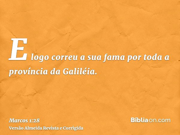 Marcos 1:28 - Bíblia