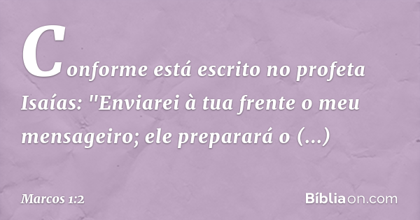 Marcos 1:2 - Bíblia