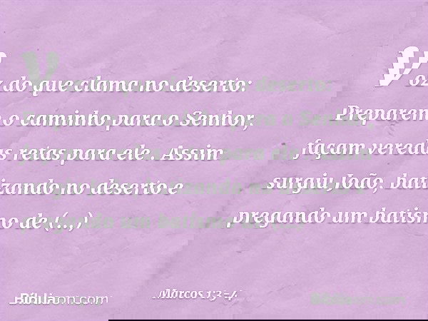 Marcos 1:3-4 - Bíblia