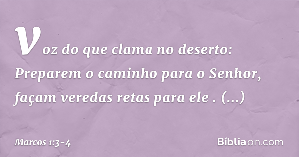 Marcos 1:3-4 - Bíblia