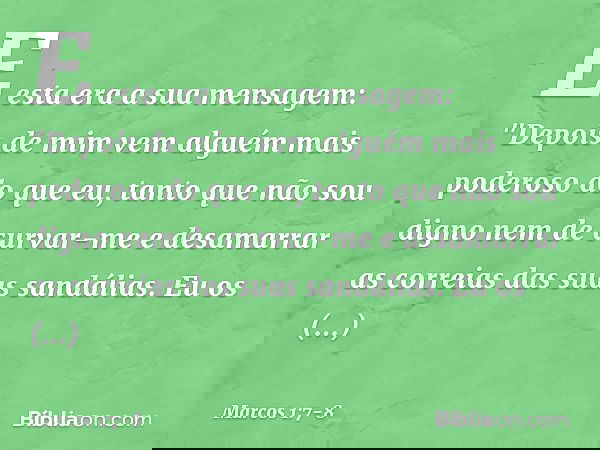 Marcos 1:7-8 - Bíblia