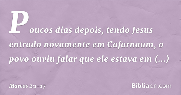 Marcos 2:1-17 - Bíblia