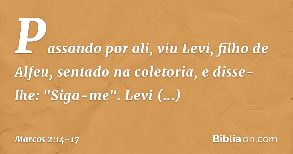 Marcos 2:14-17 - Bíblia