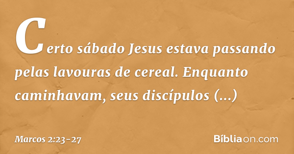 Marcos 2:23-27 - Bíblia