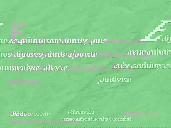 Marcos 2:2 - Bíblia