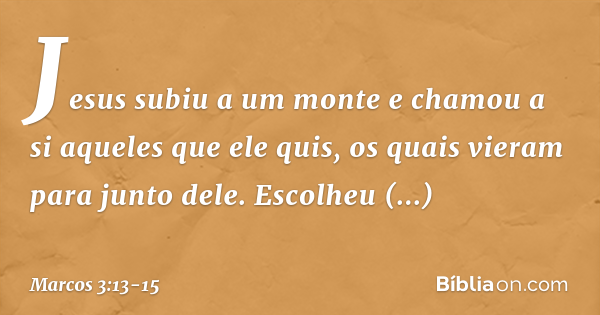 Marcos 3:13-15 - Bíblia