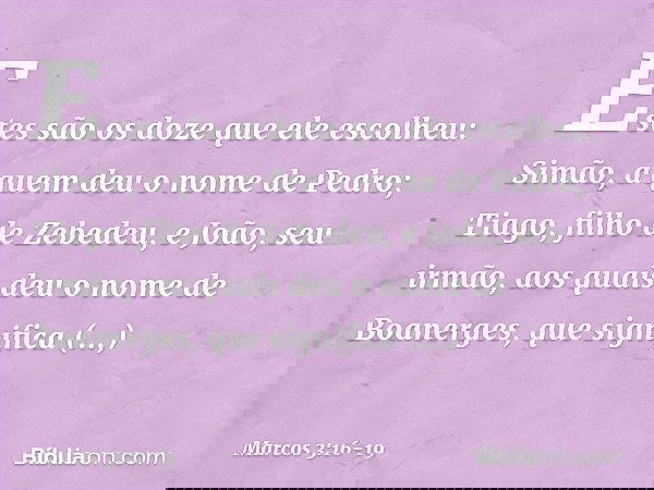 Marcos 3:16-19 - Bíblia