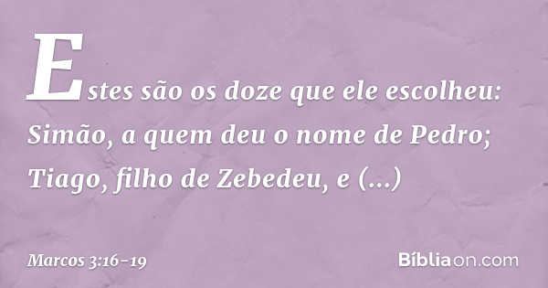 Marcos 3:16-19 - Bíblia