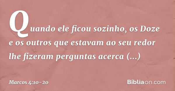 Marcos 4:10-20 - Bíblia