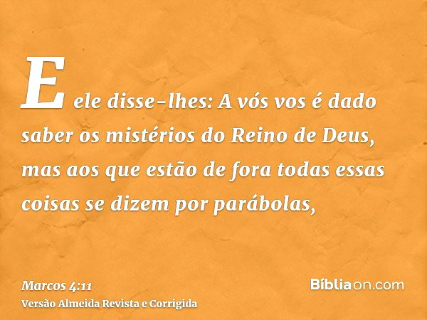Marcos 4:11 - Bíblia