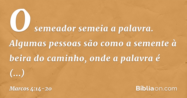 Marcos 4:14-20 - Bíblia