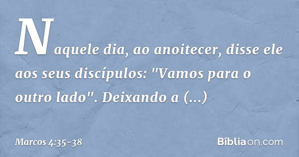 Marcos 4:35-38 - Bíblia