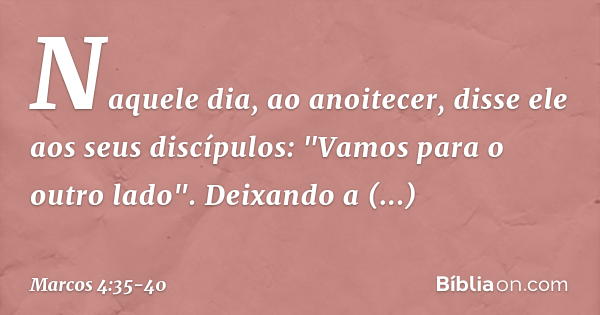 Marcos 4:35-40 - Bíblia