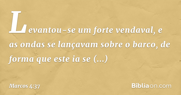 Marcos 4:37 - Bíblia