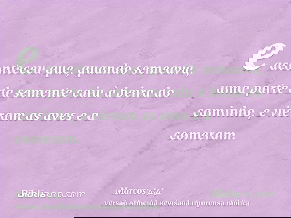 Marcos 4:4 - Bíblia