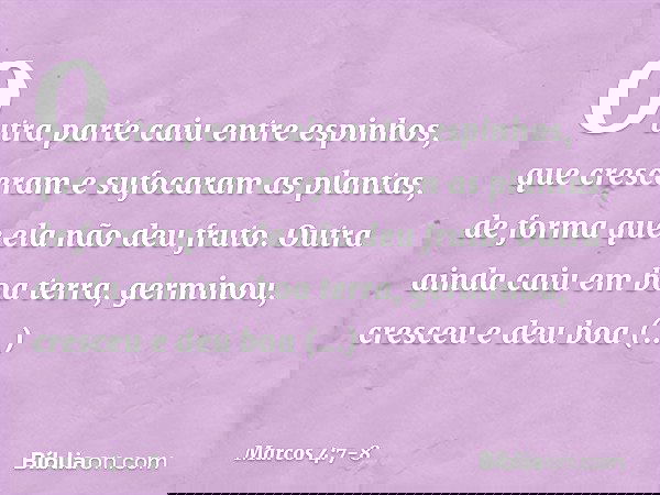 Marcos 4:7-8 - Bíblia