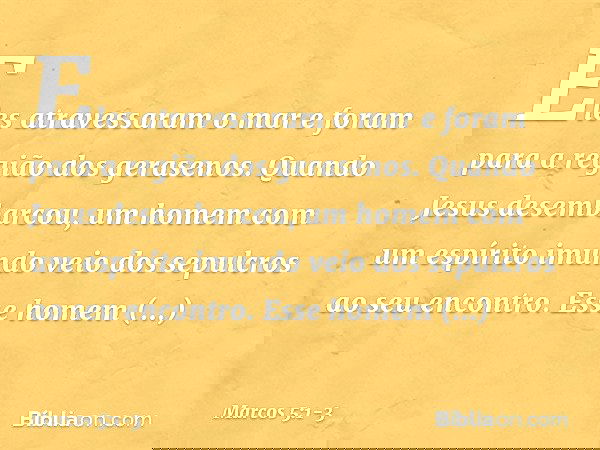 Marcos 5:1-3 - Bíblia