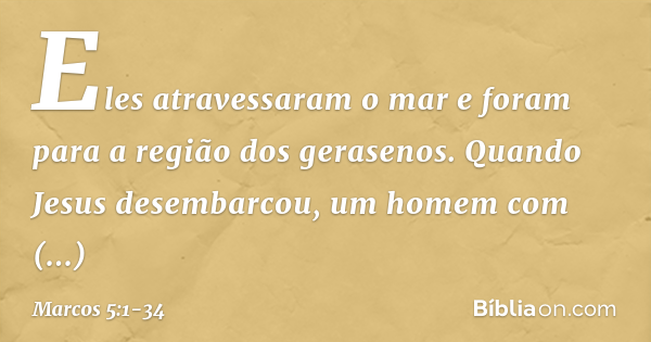 Marcos 5:1-34 - Bíblia