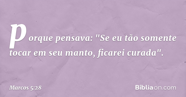 Marcos 5:28 - Bíblia