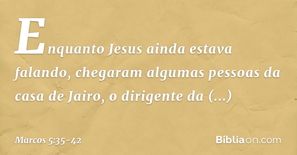 Marcos 5:35-42 - Bíblia