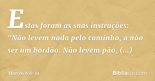 Marcos 6:8-11 - Bíblia