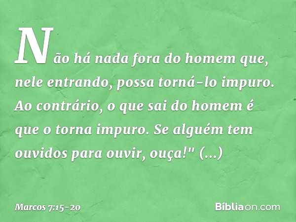 Marcos 7:15-20 - Bíblia