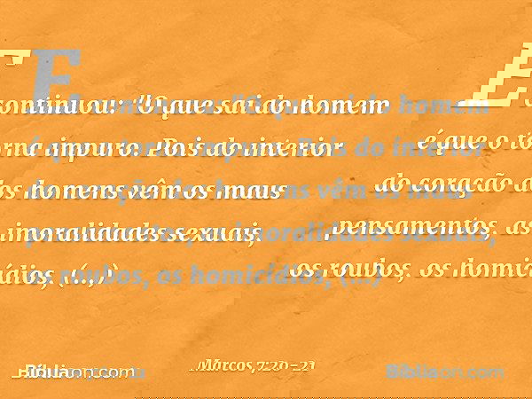 Marcos 7:20-21 - Bíblia