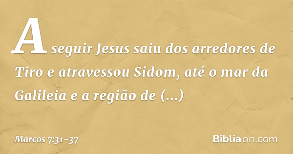 Marcos 7:31-37 - Bíblia