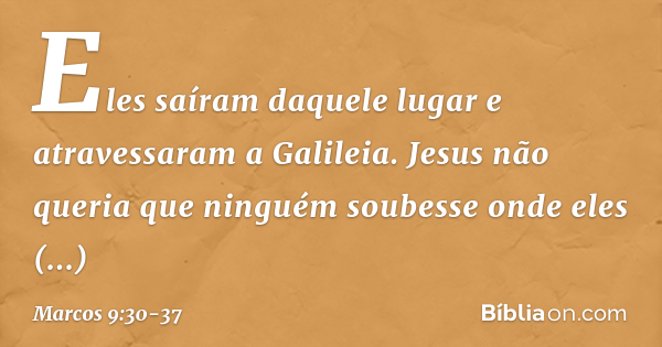 Marcos 9:30-37 - Bíblia