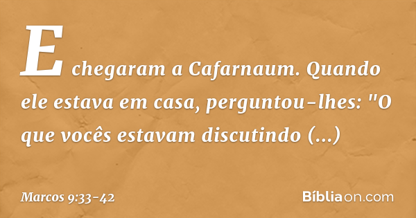 Marcos 9:33-42 - Bíblia