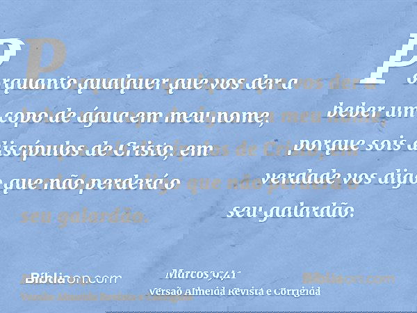 Marcos 9:41 - Bíblia