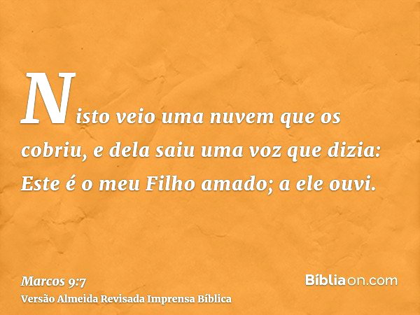 Marcos 9:7 - Bíblia