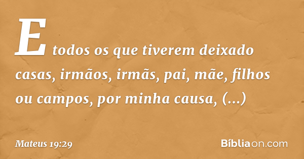 Mateus 19:29 - Bíblia