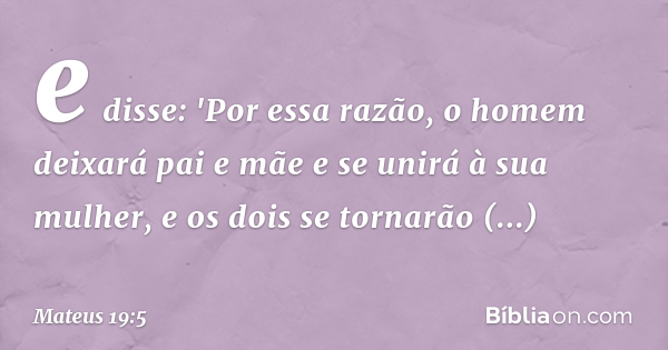 Mateus 19:5 - Bíblia