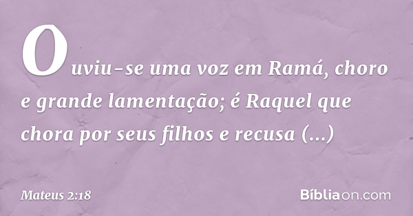 Mateus 2:18 - Bíblia